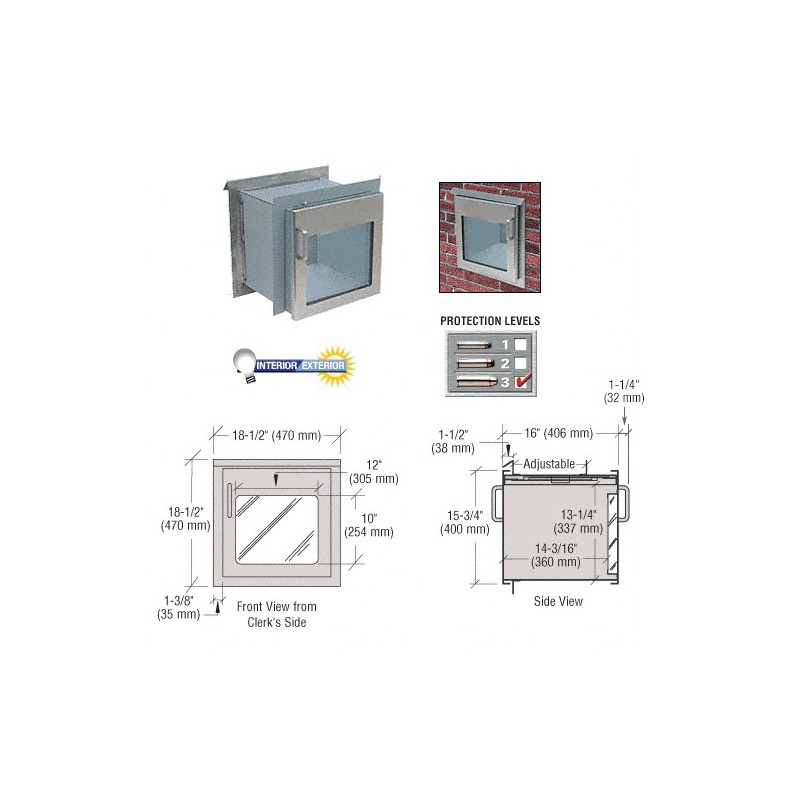 Buy SPRVP3 CRL Brushed Stainless Package Receiver with Clear Vision ...