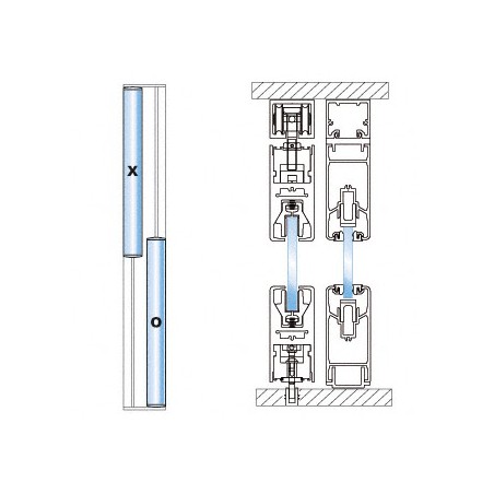 Buy 0TS101SA CRL Satin Anodized 2-Panel XO (OX) Bypass Overhead Double ...