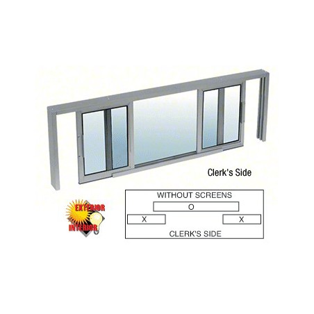 Buy SW5400A CRL Satin Anodized Horizontal Sliding Service Window XOX ...
