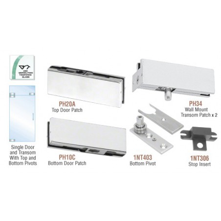 Buy PHA3A CRL Satin Anodized North American Patch Door Kit for Use with ...