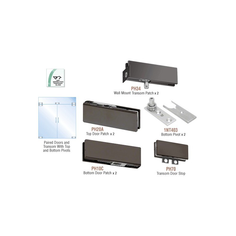 CRL North American Patch Door Kit for Double Doors for Use With Fixed ...