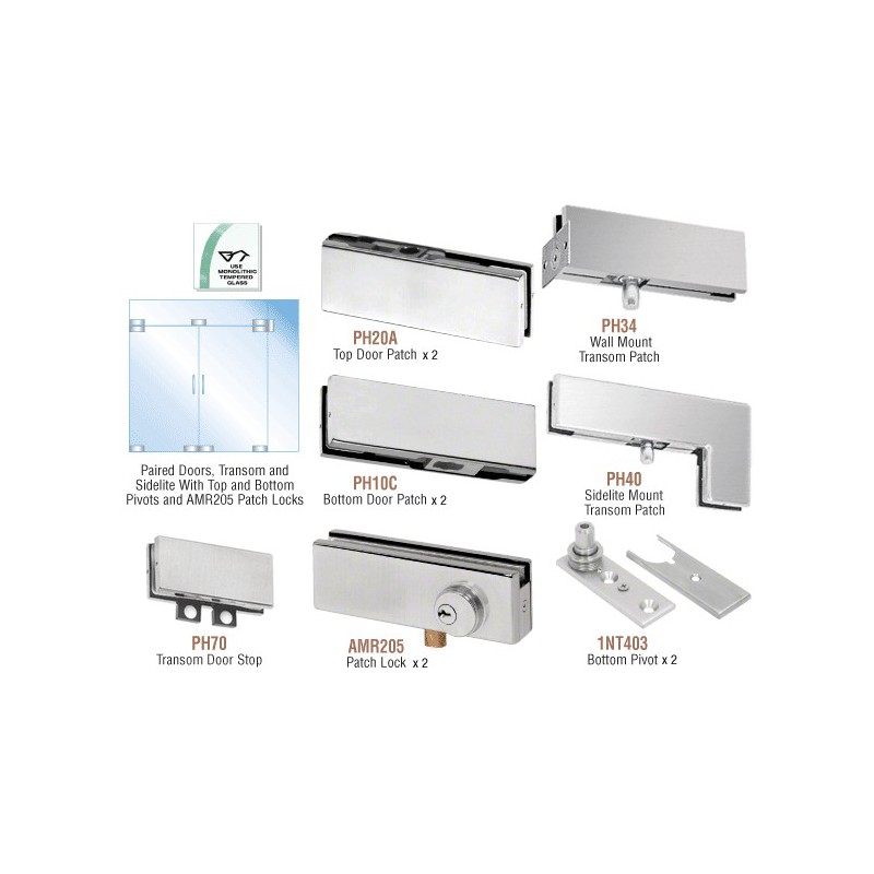 Acheter PHA7LBS CRL Brushed Stainless North American Patch Door Kit for ...