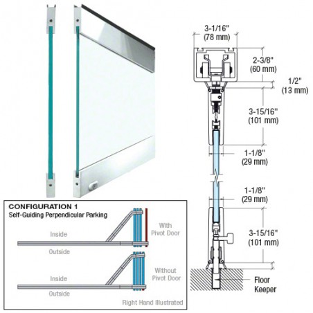 Buy ESPS1PS CRL Polished Stainless Type 1 Easy Slide Stacking Partition ...