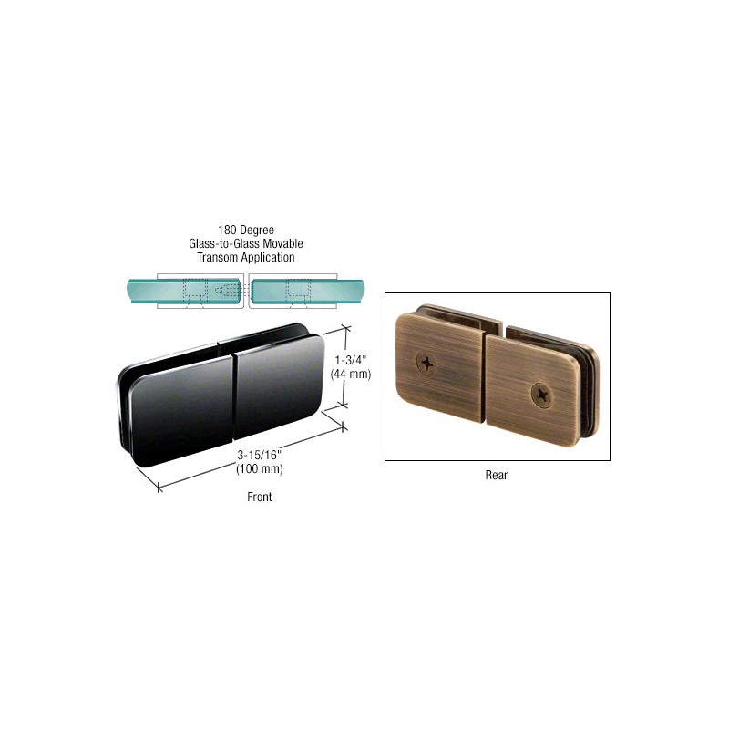 CRL 180 Degree Movable Glass-to-Glass Transom Clamps