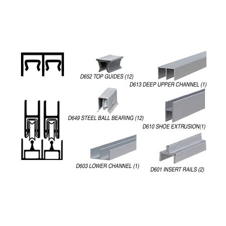 Buy D2307ABB CRL Satin Anodized Deluxe Track Assembly D613 Upper and ...
