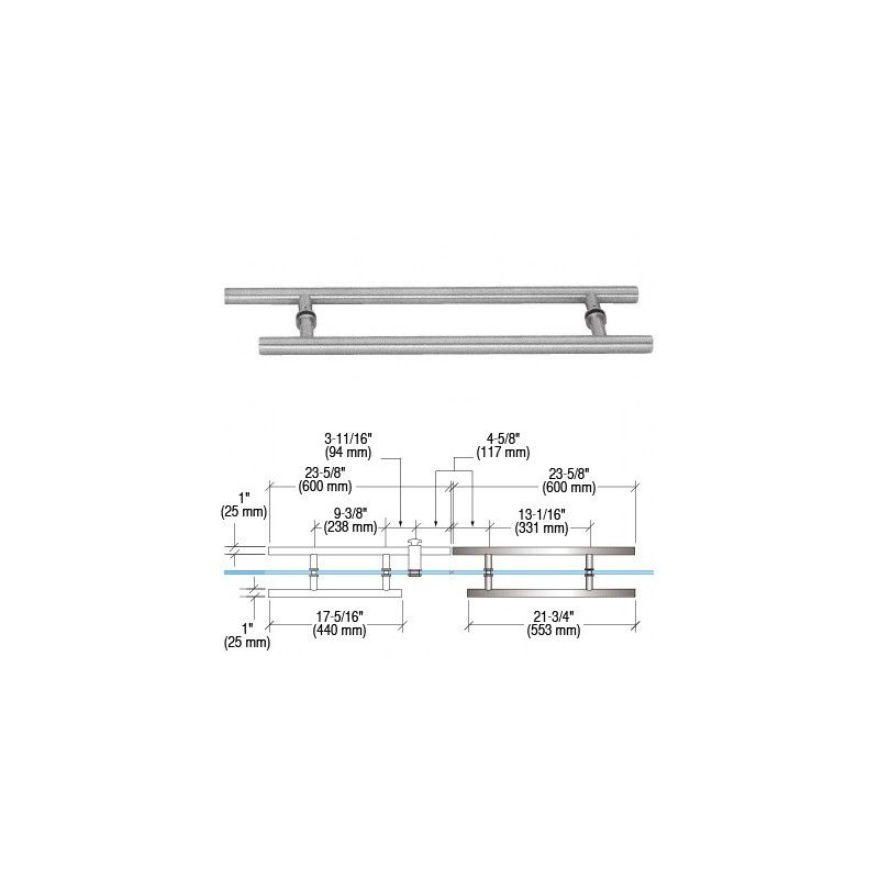Buy LPK3BS CRL Brushed Stainless Steel Horizontal Keeper Pull Handle